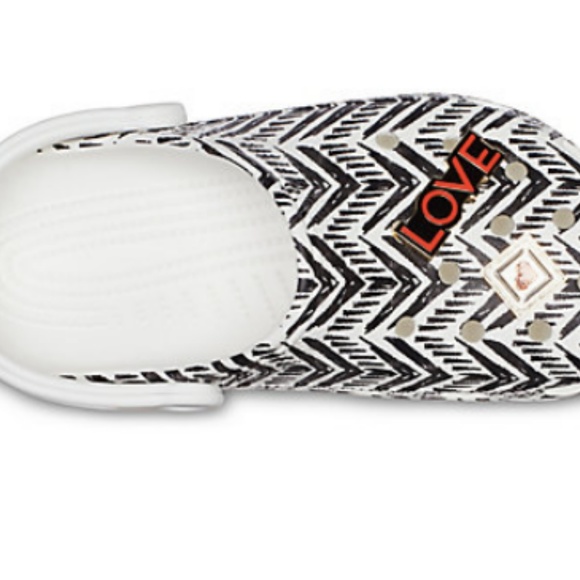 CROCS | Shoes | Crocs Drew Barrymore Tribal Clogs Black And White ...